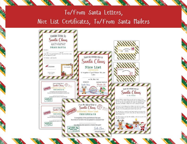 Santa Letter, Letters From Santa, Nice List Certificate, Letter to ...