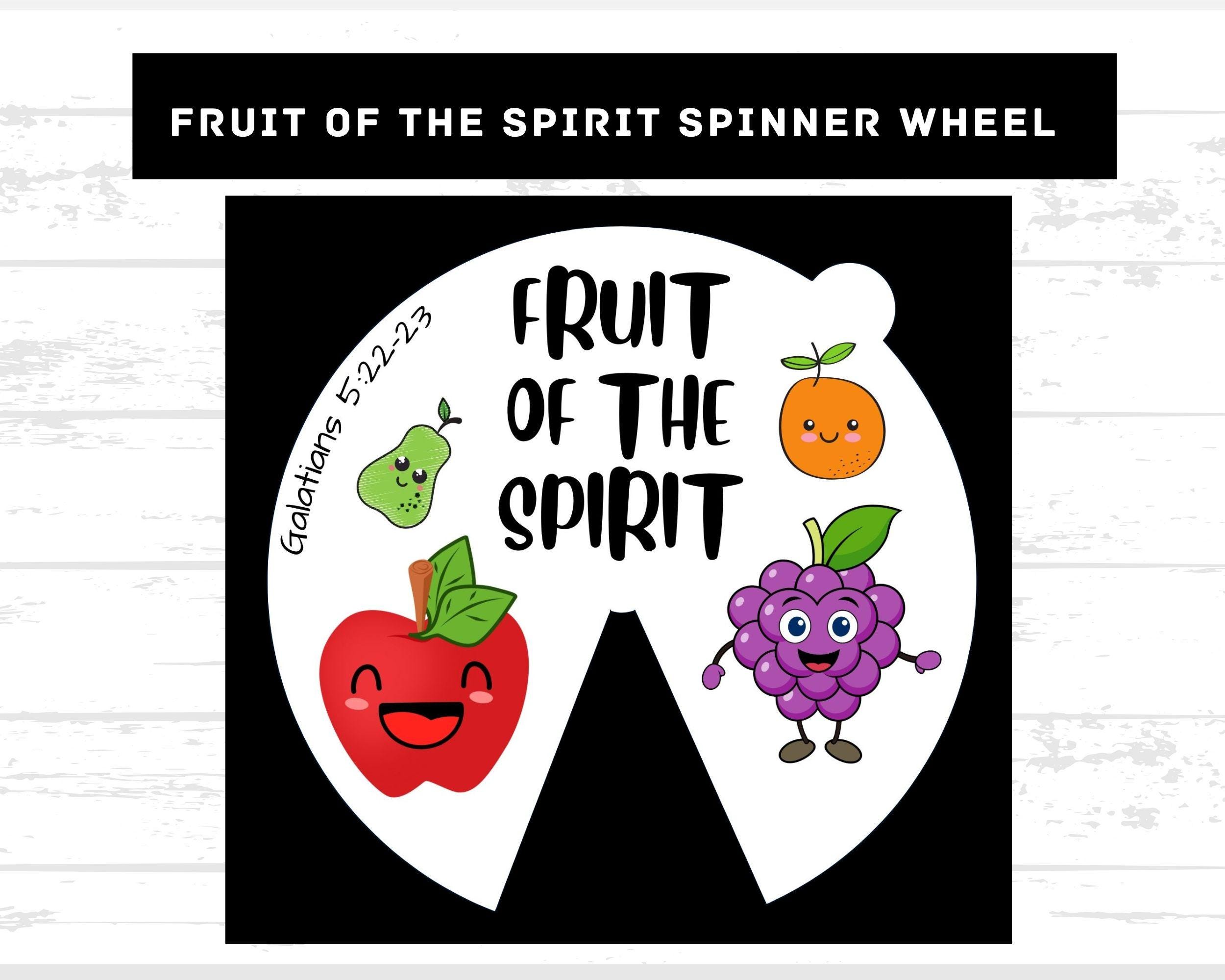Fruit of the Spirit Spinner Coloring Wheel, Kids Church Craft Printable ...