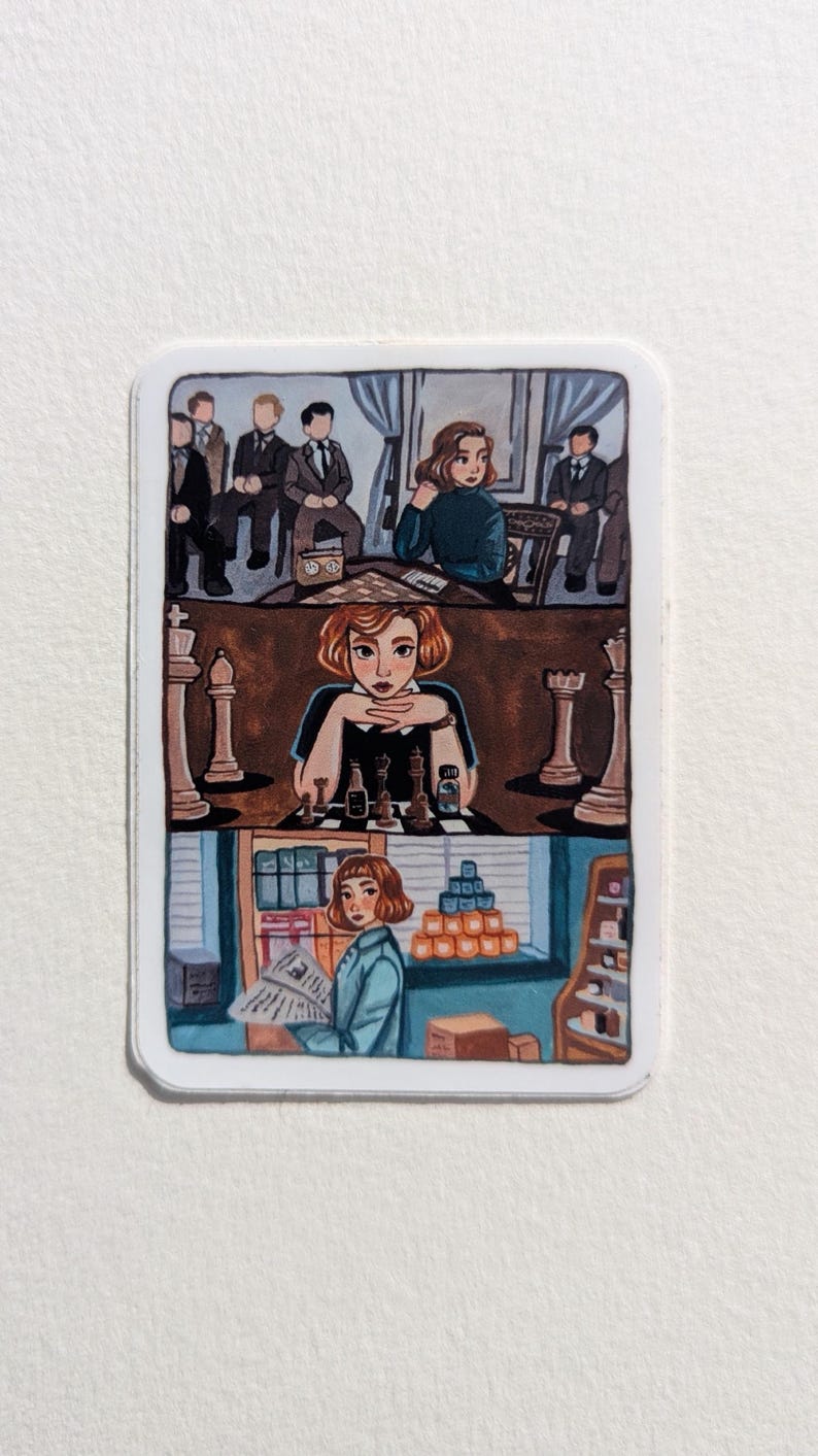 Beth Harmon, the Queen’s Gambit // Vinyl Sticker - Etsy