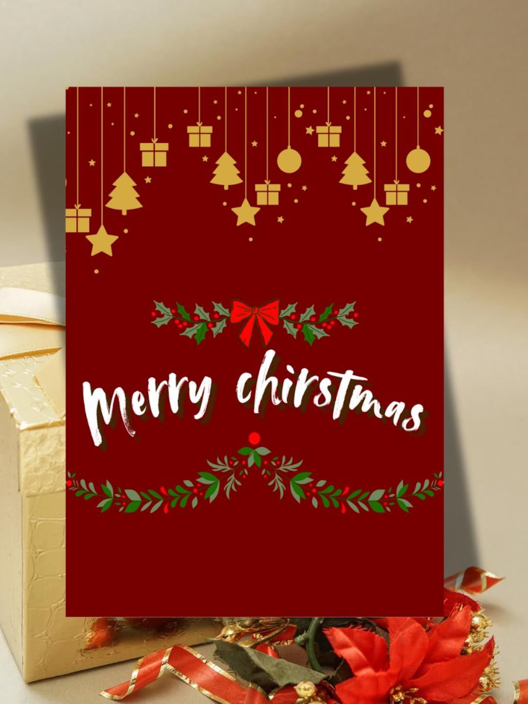 Digital Christmas Card Ready-to-print Design Delivered via PDF - Etsy
