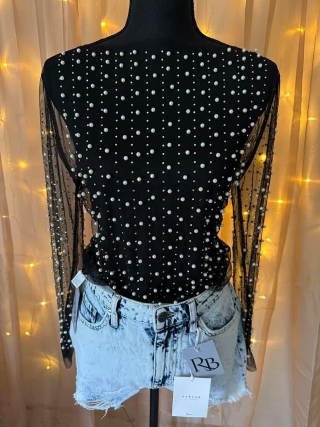 Pearl Sheer Mesh Top - Etsy