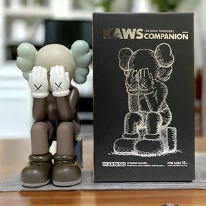Inspired by KAWS Sit Statue - Modern Art Decor, Hypebeast Figure, Desk ...