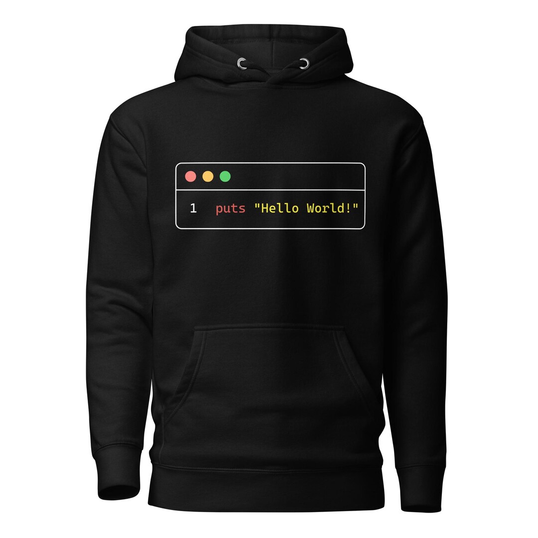 Ruby Hello World Hoodie Stylish Code Fashion for Ruby Enthusiasts ...