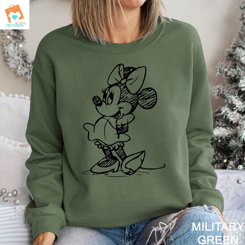 Disney Mickey and Minnie Mouse Vintage Sketch Sweatshirt, Mickey ...