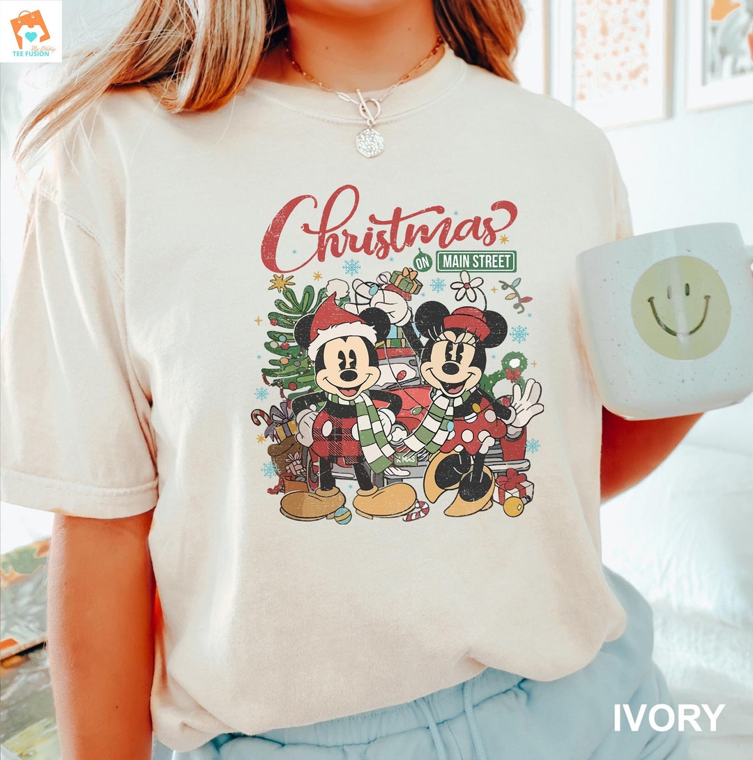 Mickey and Minnie Christmas Shirt Vintage Main Street Christmas Shirt ...