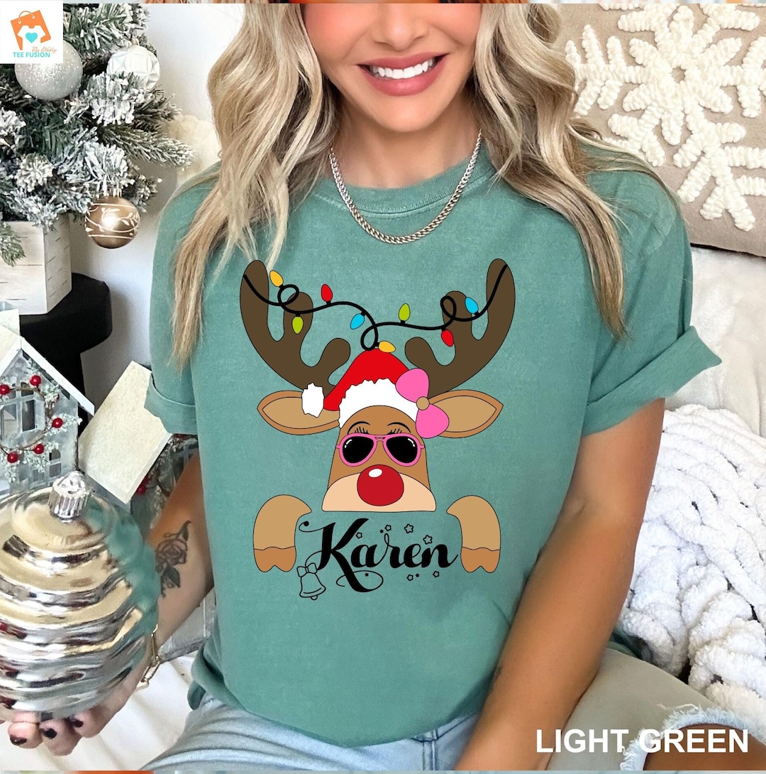 Custom Reindeer Family Christmas Shirt Family Christmas Matching Name ...