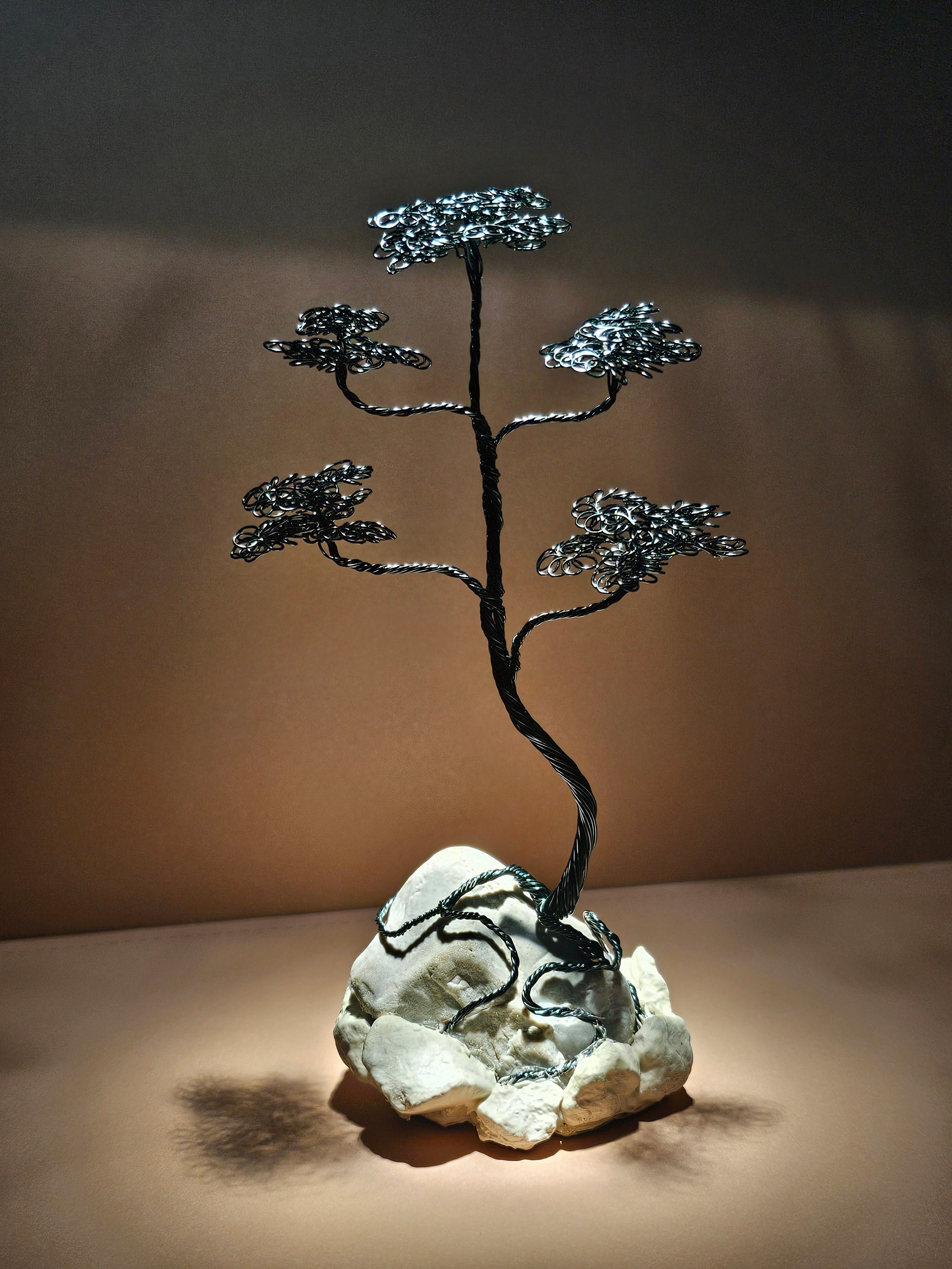 Dark Green Colored Wire Tree With Coiled Leaves - Etsy