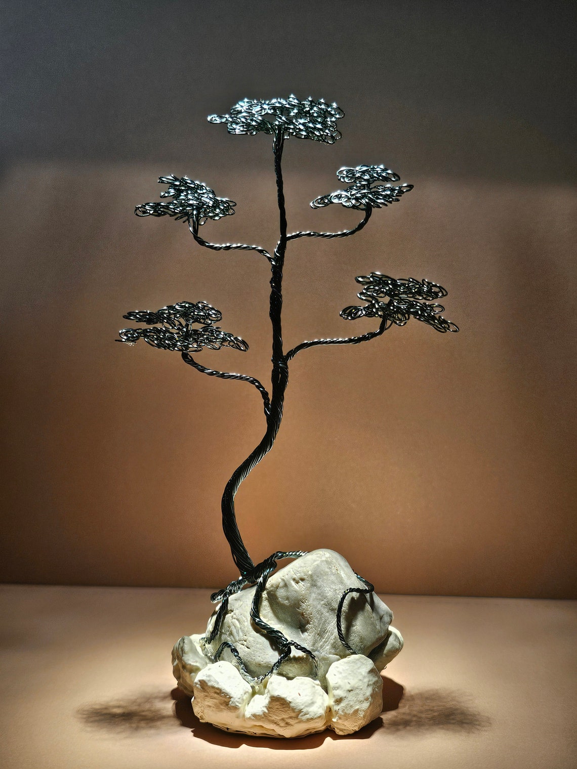 Dark Green Colored Wire Tree With Coiled Leaves - Etsy