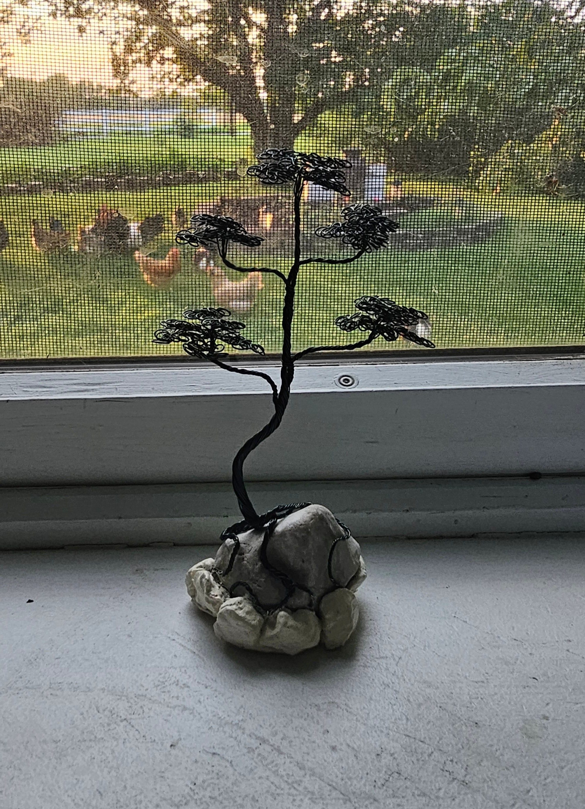 Dark Green Colored Wire Tree With Coiled Leaves - Etsy