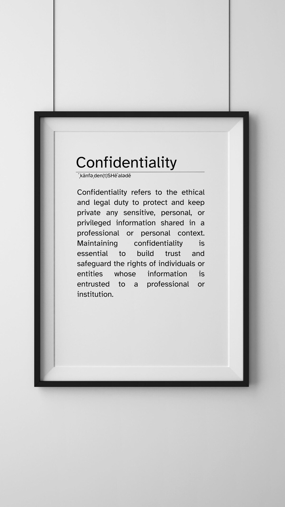 Code of Ethics Confidentiality : Inspirational Wall Art for Values ...