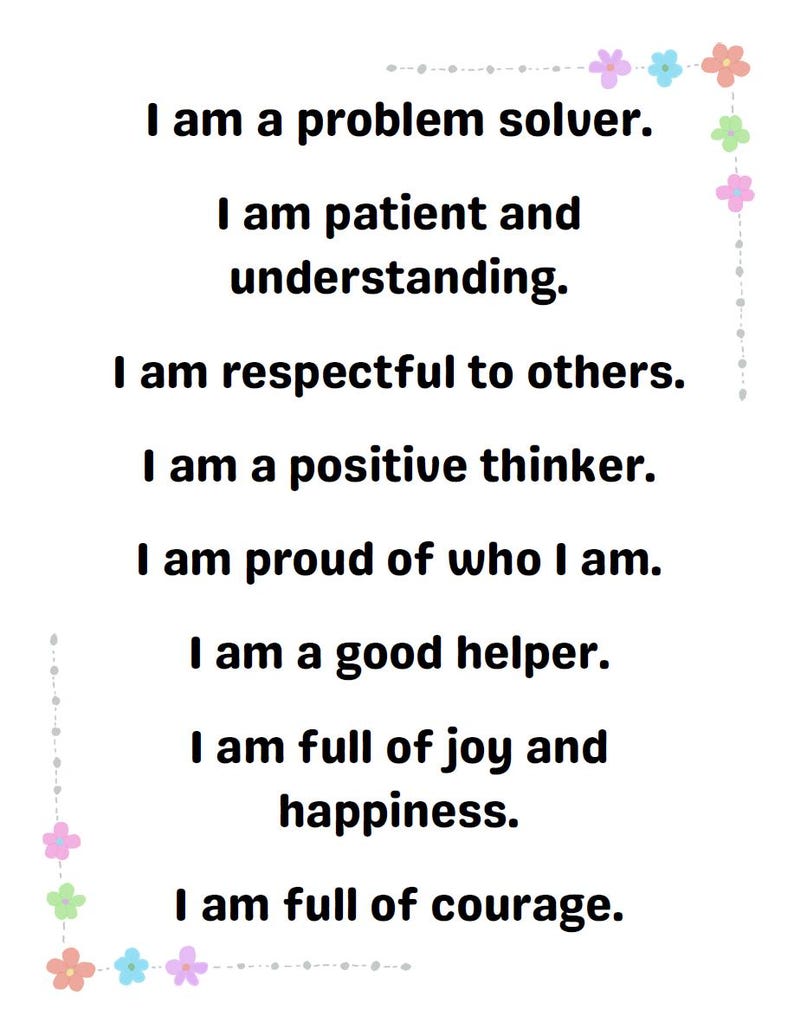 300 Positive Affirmations for Kids - Etsy