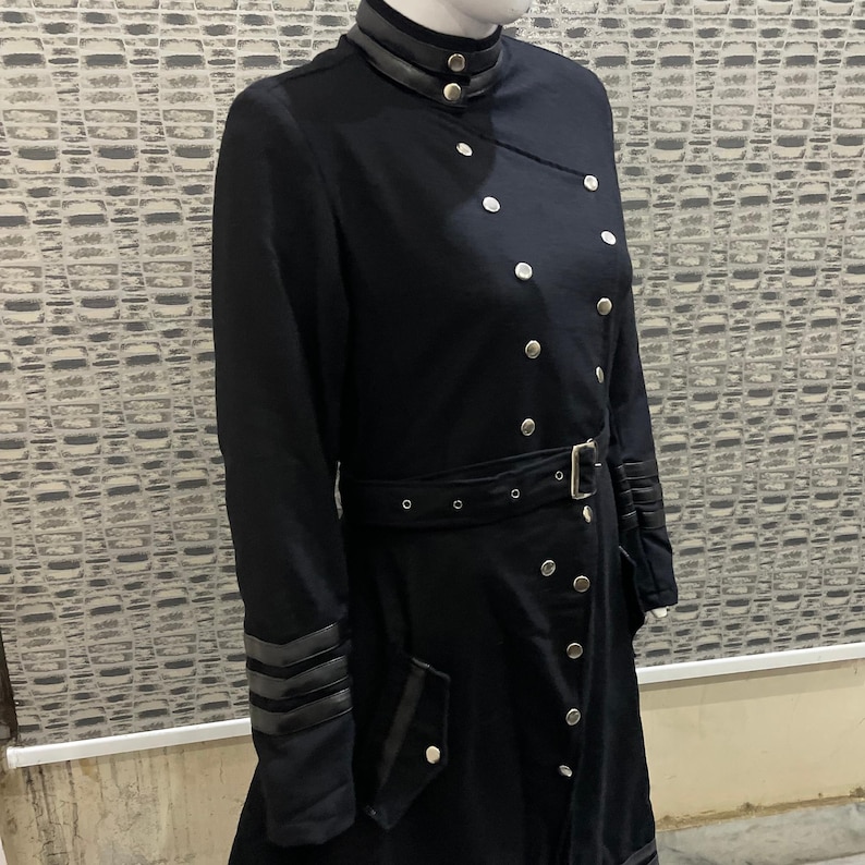 Ladies Gothic Military Uniform Long Coat Rock Cosplay Steampunk Jackets ...