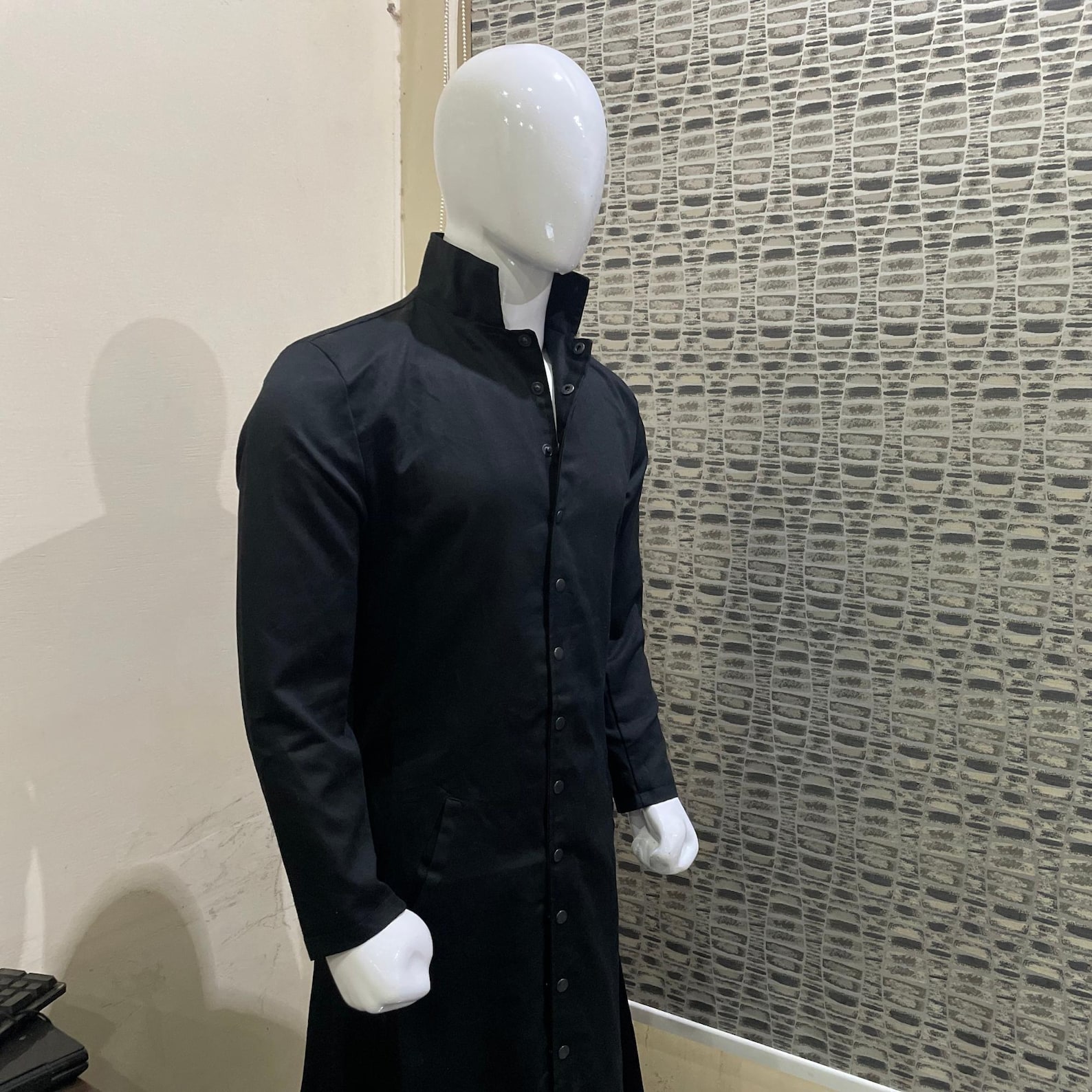 Neo Matrix Heavy Duty Cotton Keanu Reeves Black Gothic Cosplay Trench ...