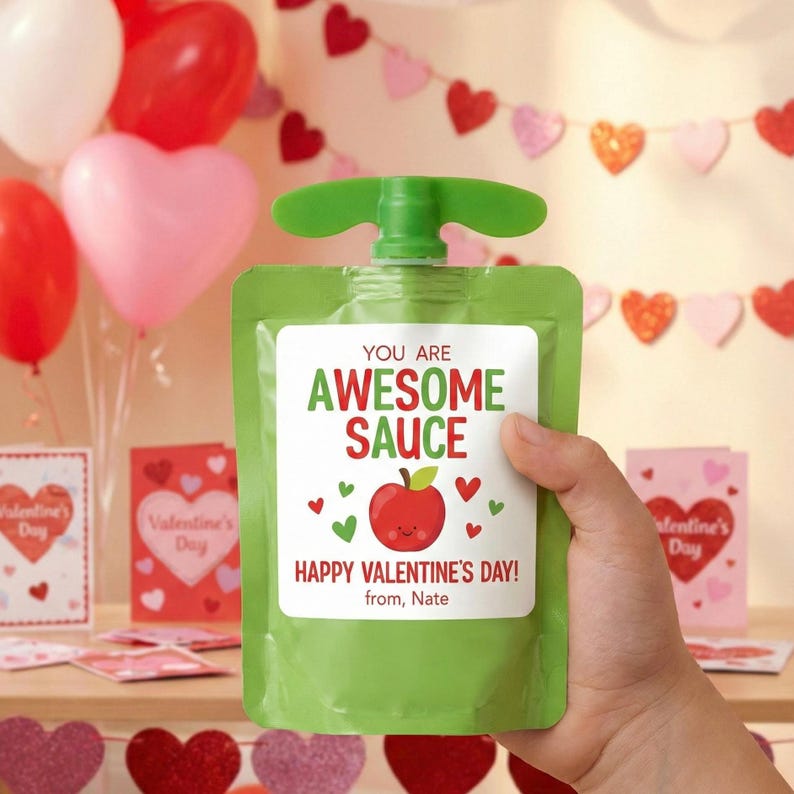 100+ Printable Classroom Valentine Stickers Awesome Sauce Applesauce ...