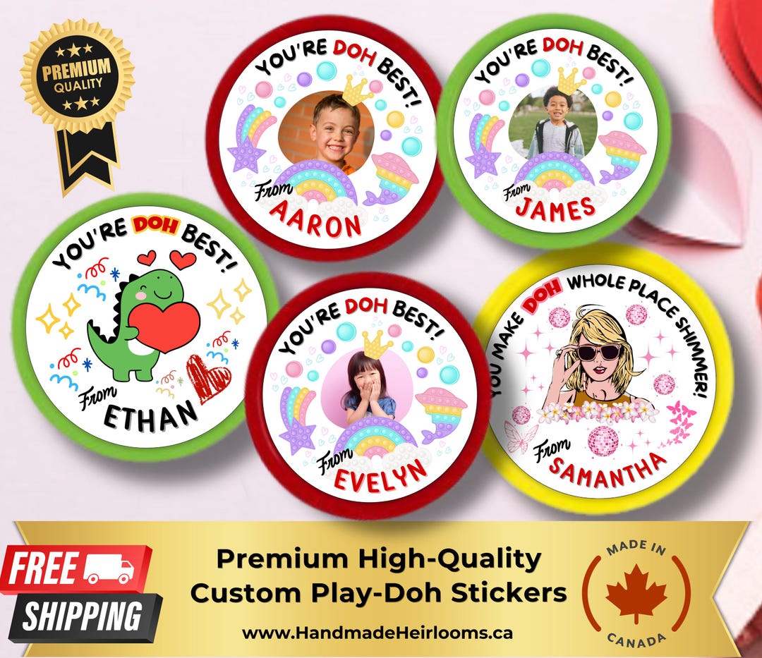 Custom Kids Playdoh Photo Stickers Set | Classroom Favors Personalized ...