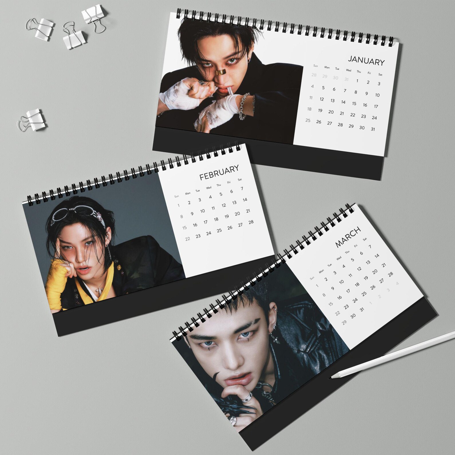Stray Kids K-pop Desktop Calendar, SKZ K-pop Desk Flip Calendar, STAY ...