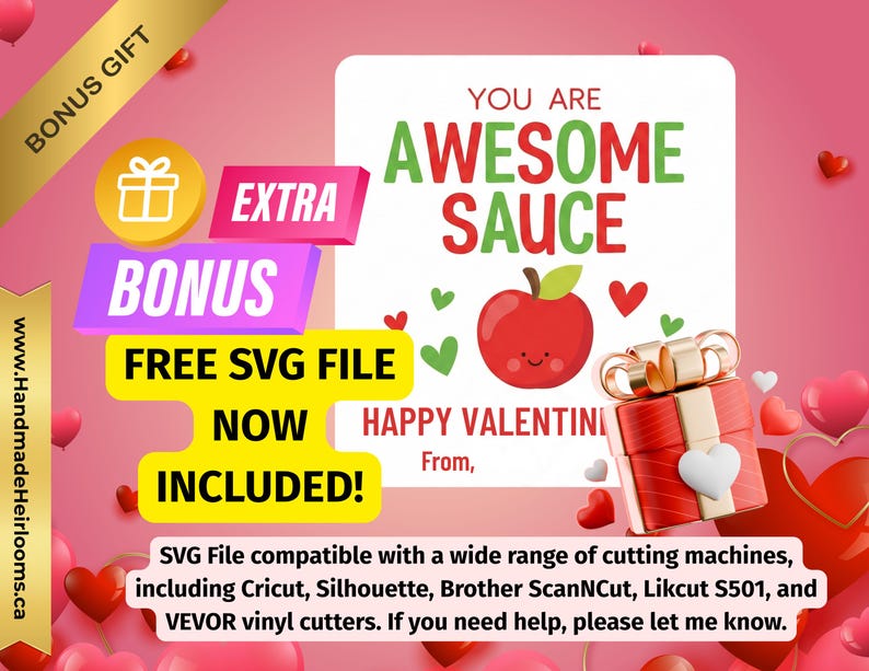 100+ Printable Classroom Valentine Stickers Awesome Sauce Applesauce ...