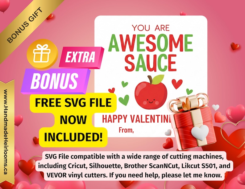 100+ Printable Classroom Valentine Stickers Awesome Sauce Applesauce ...