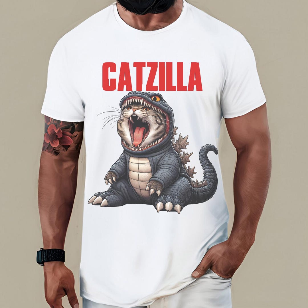 Catzilla Tshirt | Cat Shirt, Godzilla Shirt, Crazy Shirt, Meme Tshirt ...
