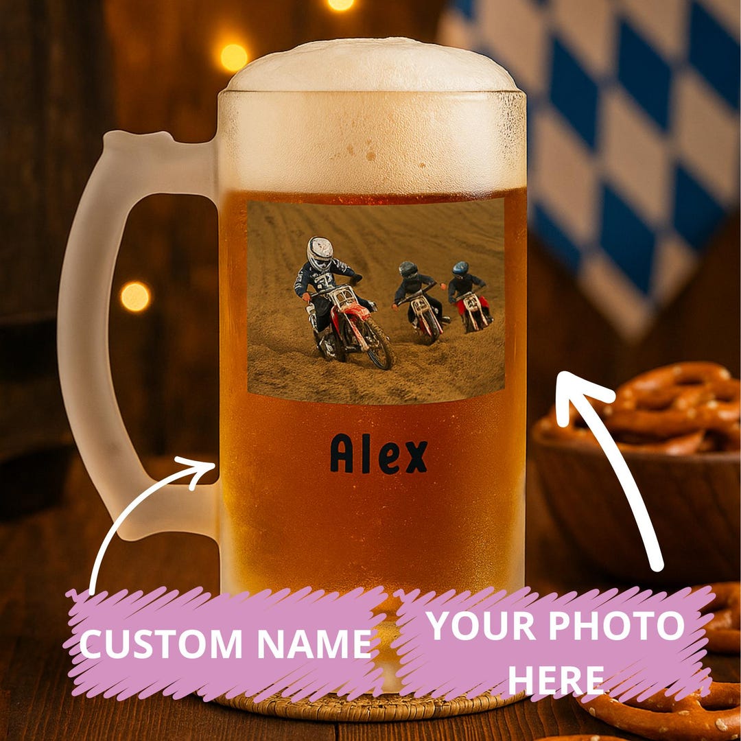 Custom Beer Mug With Handle, Personalized Frosted Beer Mug, Custom ...
