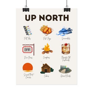 Up North Poster up North Sign Snowmobile Signs Snowmobile Gift up North ...