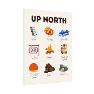 Up North Poster up North Sign Snowmobile Signs Snowmobile Gift up North ...