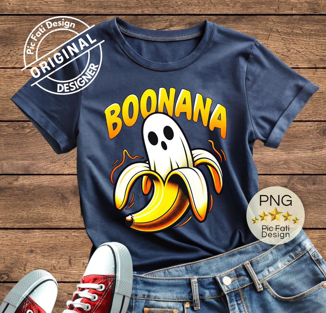 Funny Ghost Banana, Boonana Ghost Halloween Digital Shirt Design, Funny ...