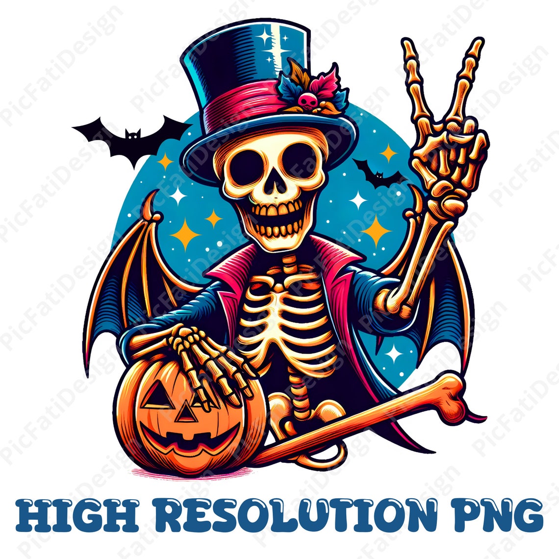Funny Skeleton Peace Sign, Retro Digital Prints, Digital Download ...
