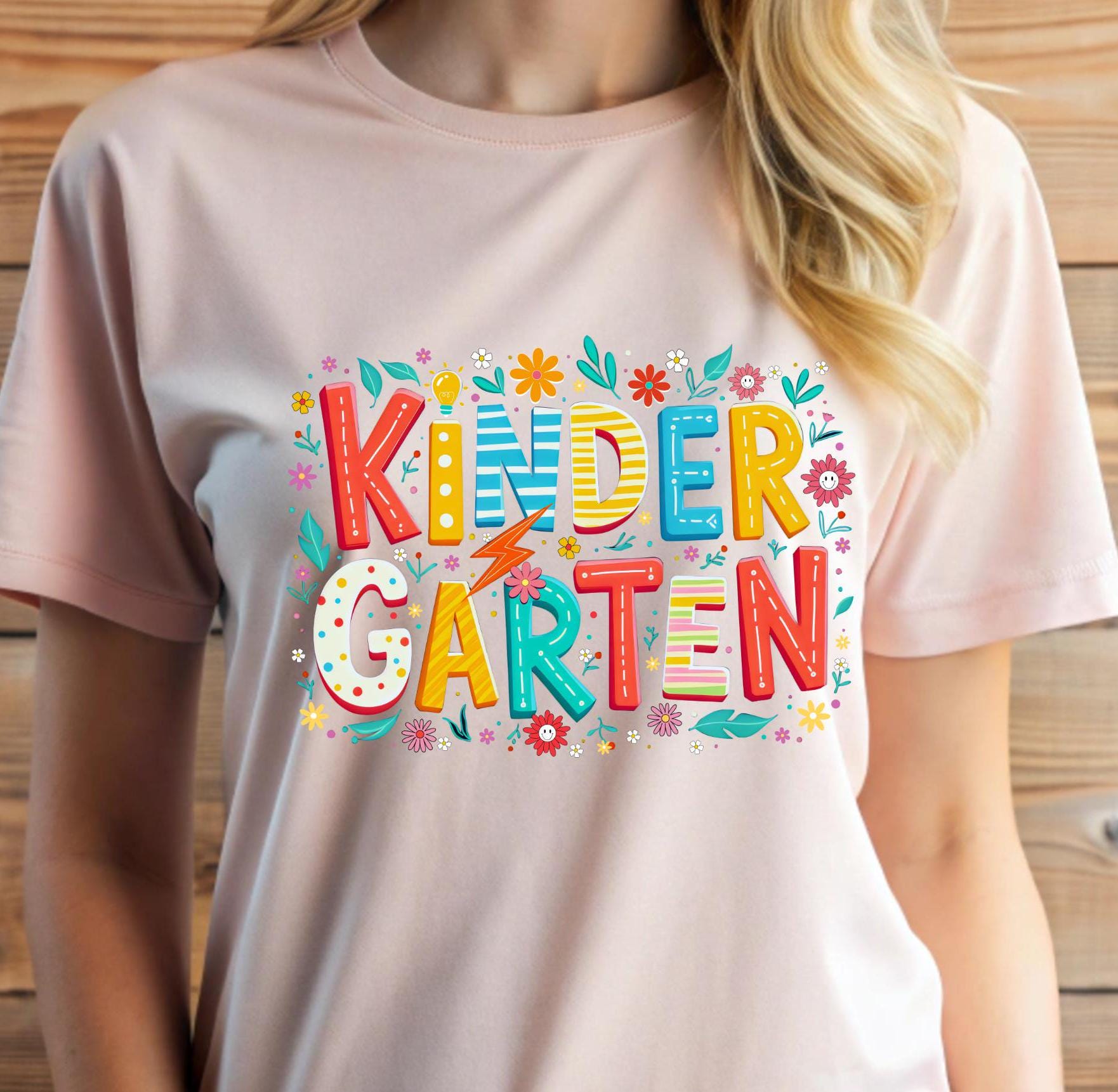 Floral Kindergarten Digital Download, First Day of School Png, Teacher ...