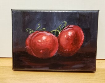Tomato Vegetable Painting, 10x8 Original Acrylic Country Kitchen Wall ...