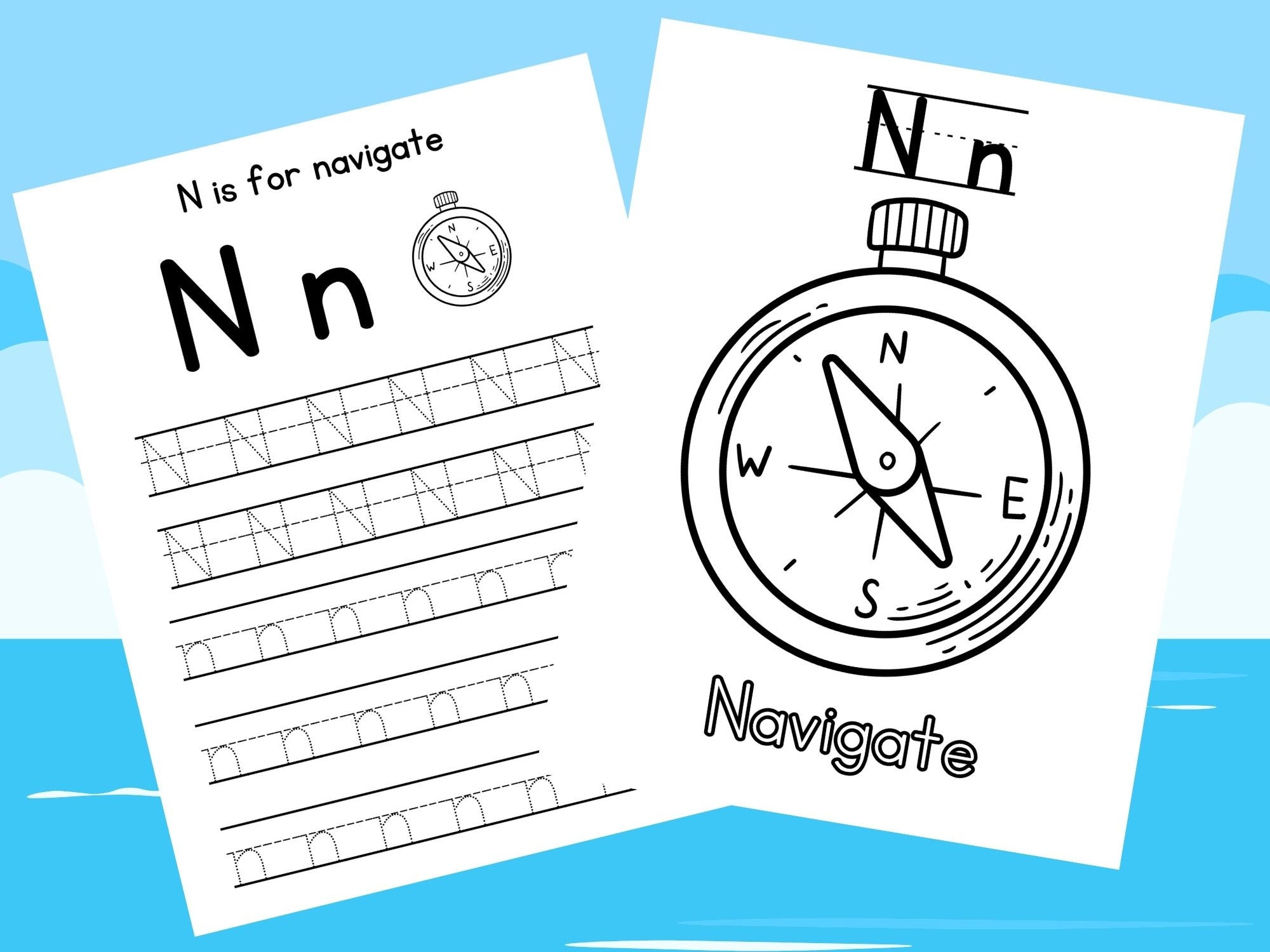 Pirate Alphabet Coloring Book, Jumbo Coloring Pages for Preschoolers ...