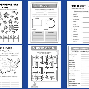 4th of July Activity & Coloring Book for Kids – Printable Holiday Fun ...