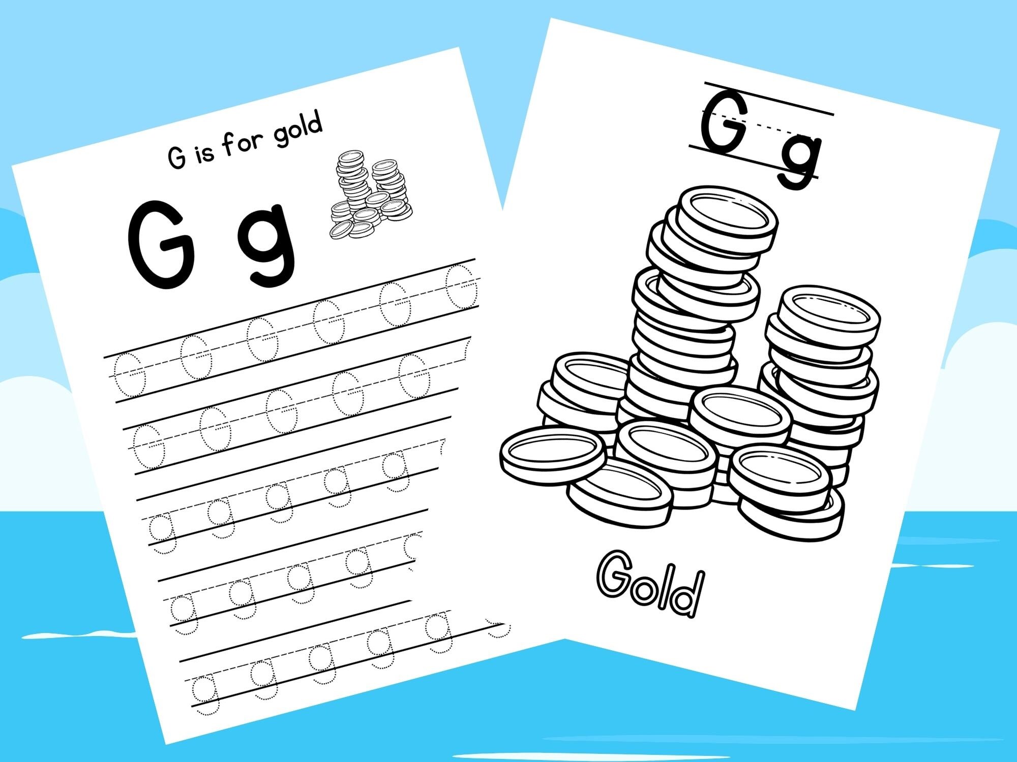 Pirate Alphabet Coloring Book, Jumbo Coloring Pages for Preschoolers ...