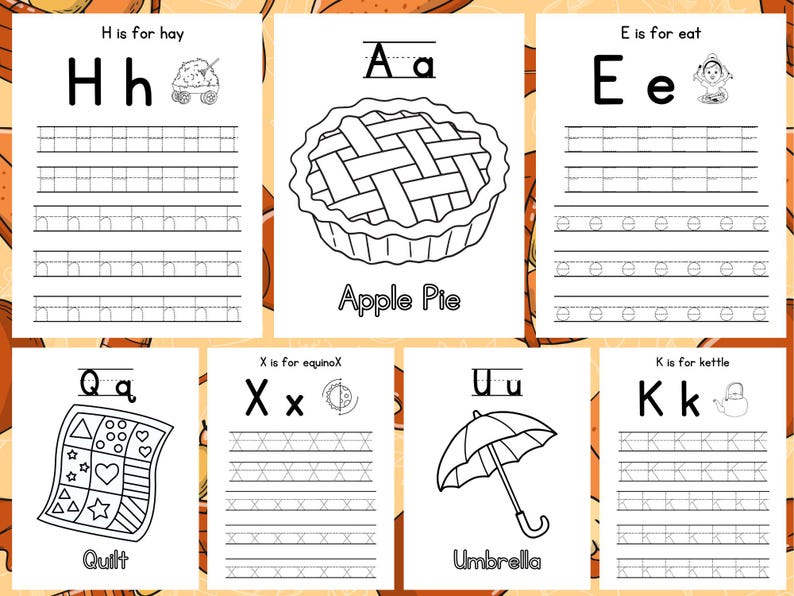 Thanksgiving Alphabet Coloring Pages, Thanksgiving for Preschoolers, 52 ...
