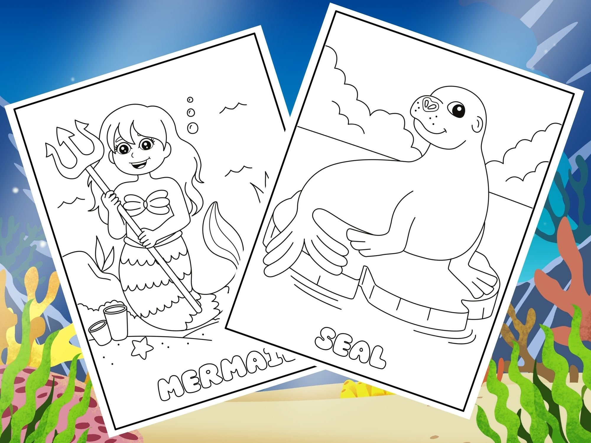 Sea Animals Coloring Pages, 22 Printable Pages, Instant Download ...
