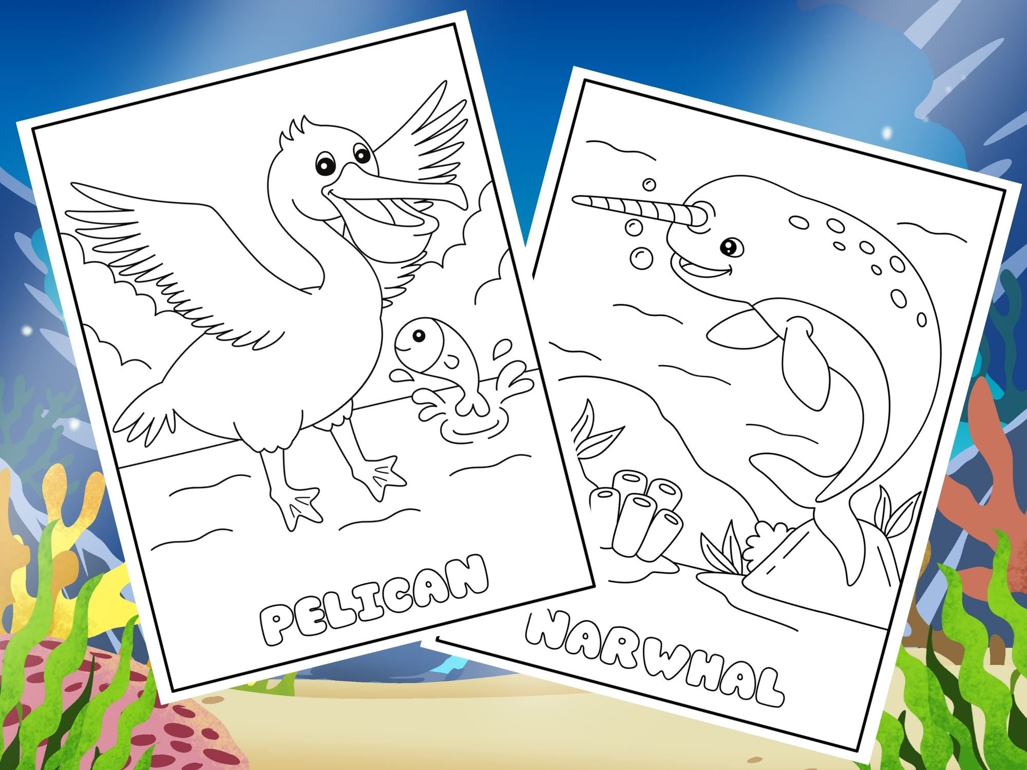 Sea Animals Coloring Pages, 22 Printable Pages, Instant Download ...