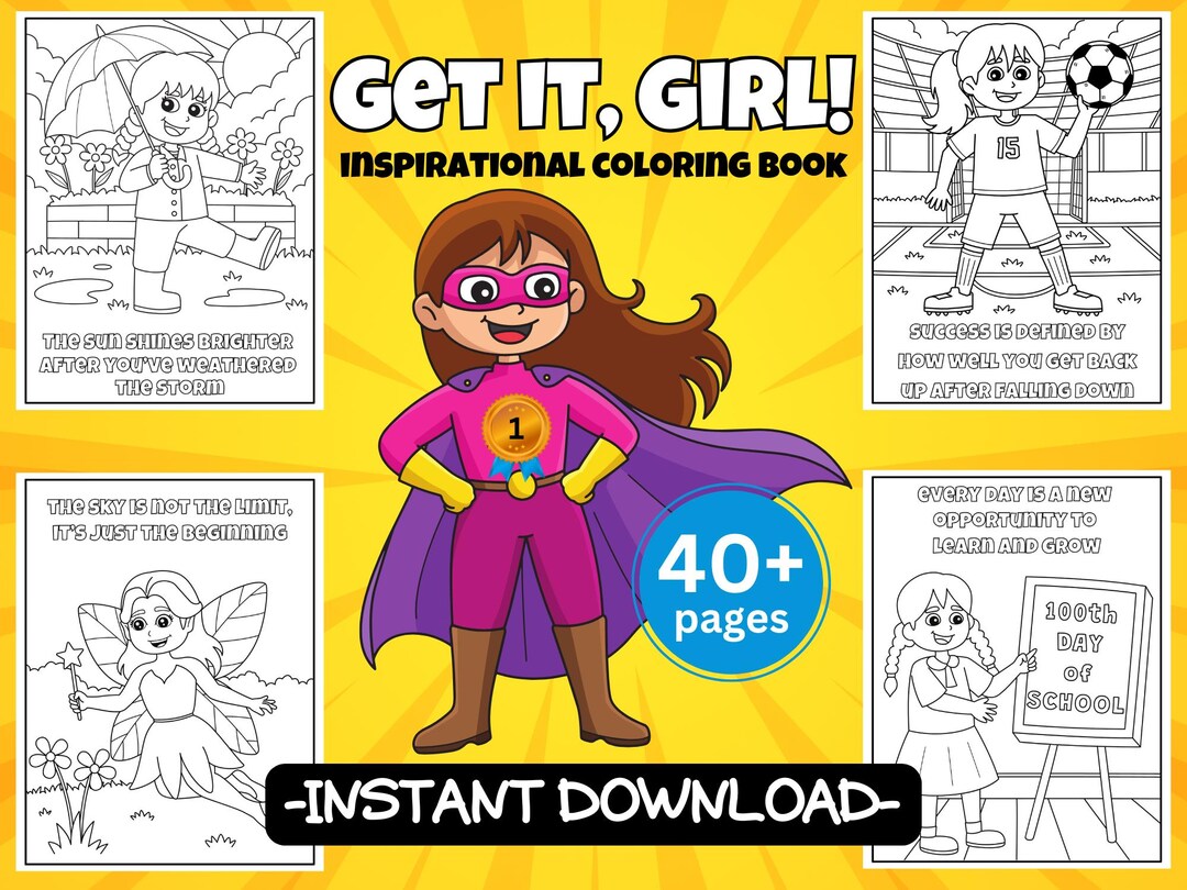 Inspirational Coloring Book for Girls, Printable Coloring Pages ...