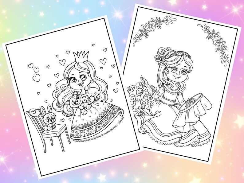 Princess Coloring Pages, Princess Coloring Book, 45 Printable Pages ...