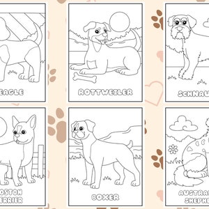 Dog Breed Coloring Book, Dog Coloring Pages, 30 Printable Pages ...