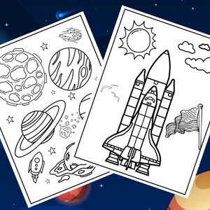 Outer Space Coloring Pages, Space Coloring Book for Kids, 39 Printable ...