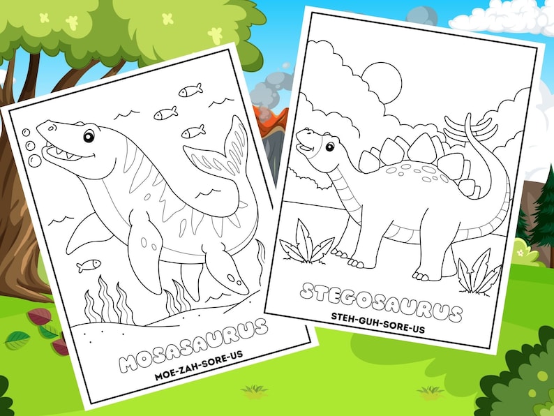 Dinosaur Coloring Pages, Dinosaur Coloring Pages for Kids, 28 Printable ...