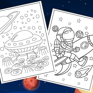 Outer Space Coloring Pages, Space Coloring Book for Kids, 39 Printable ...