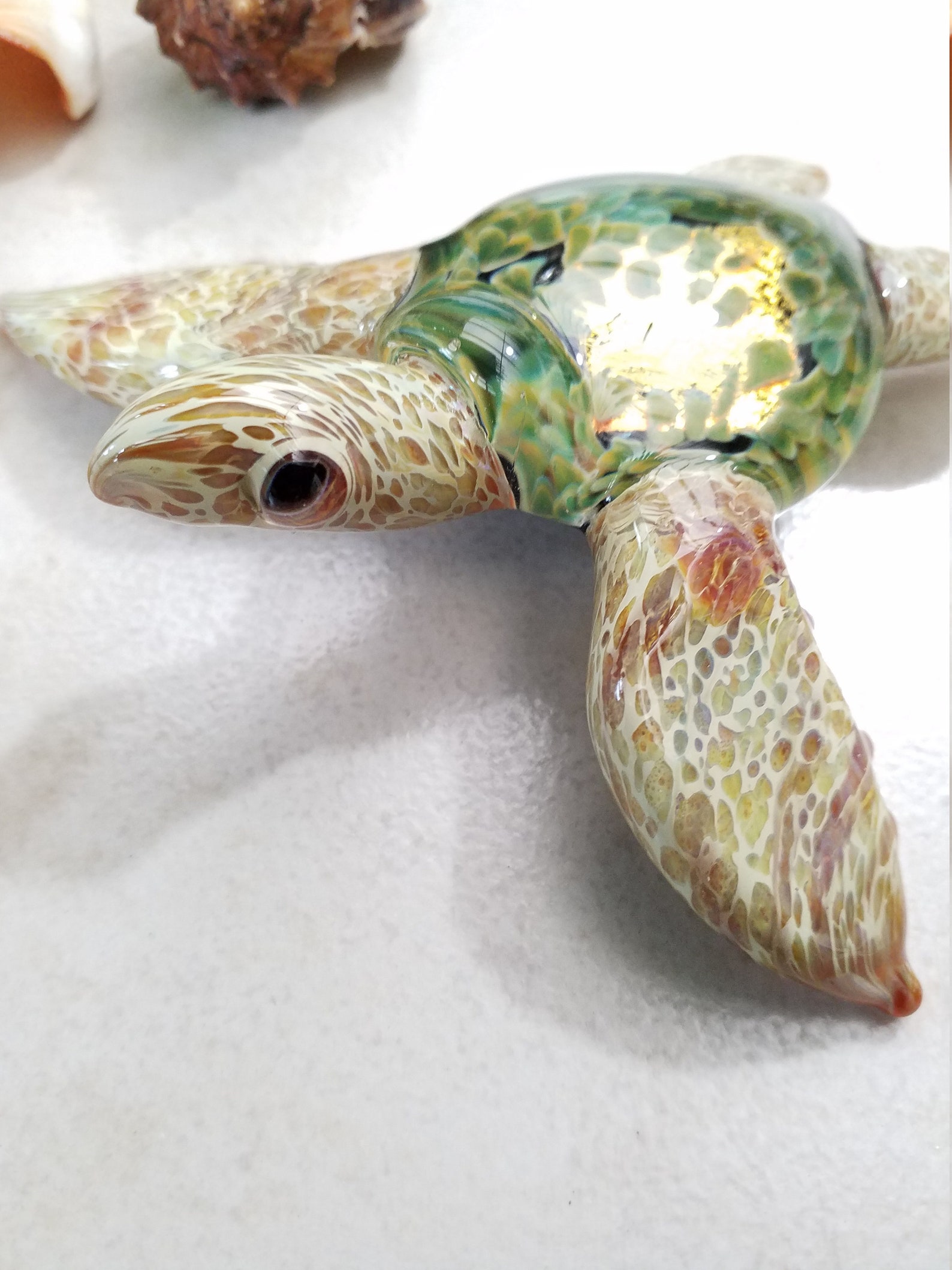 Glass Turtle Shell Sea Turtle Sea Shell Blown Glass Turtle | Etsy