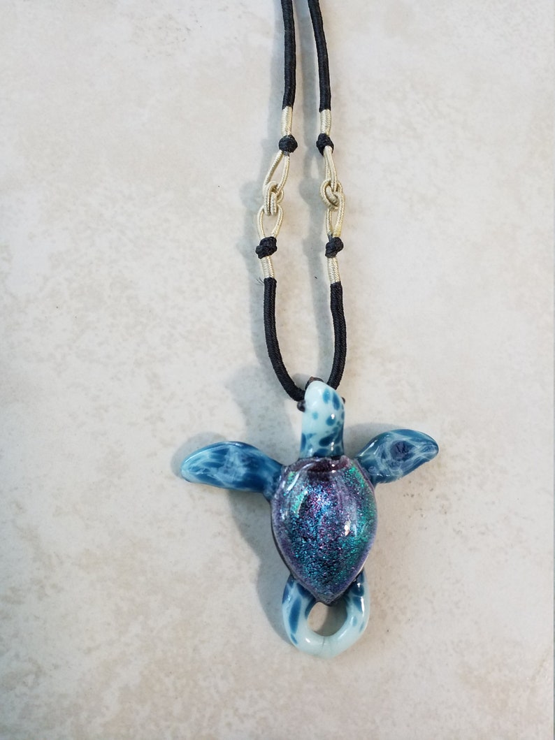 Sea Turtle Pendant Necklace Sea Glass Colored Turtle Jewelry | Etsy