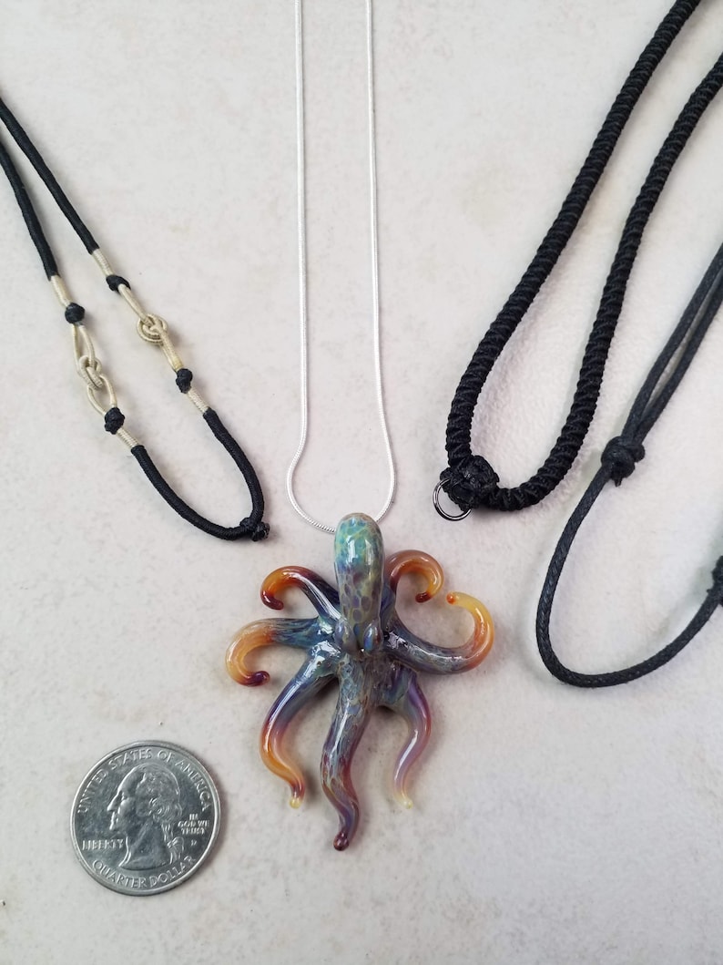 Blown Glass Octopus Pendant Gift for Him Octopus Jewelry Gift | Etsy