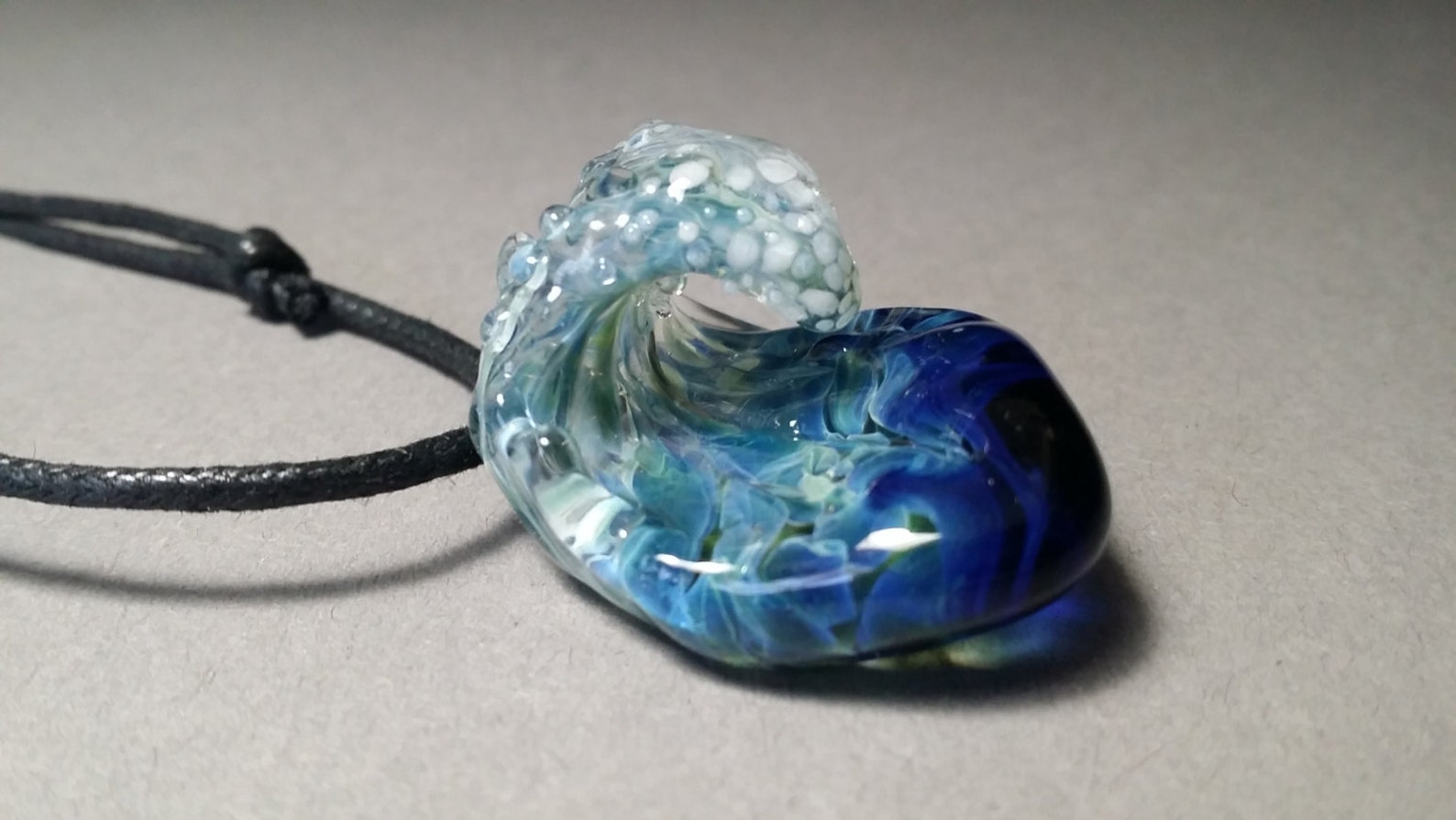 Glass Wave Pendant Surf Jewelry Pendant Beach Jewelry Ocean - Etsy