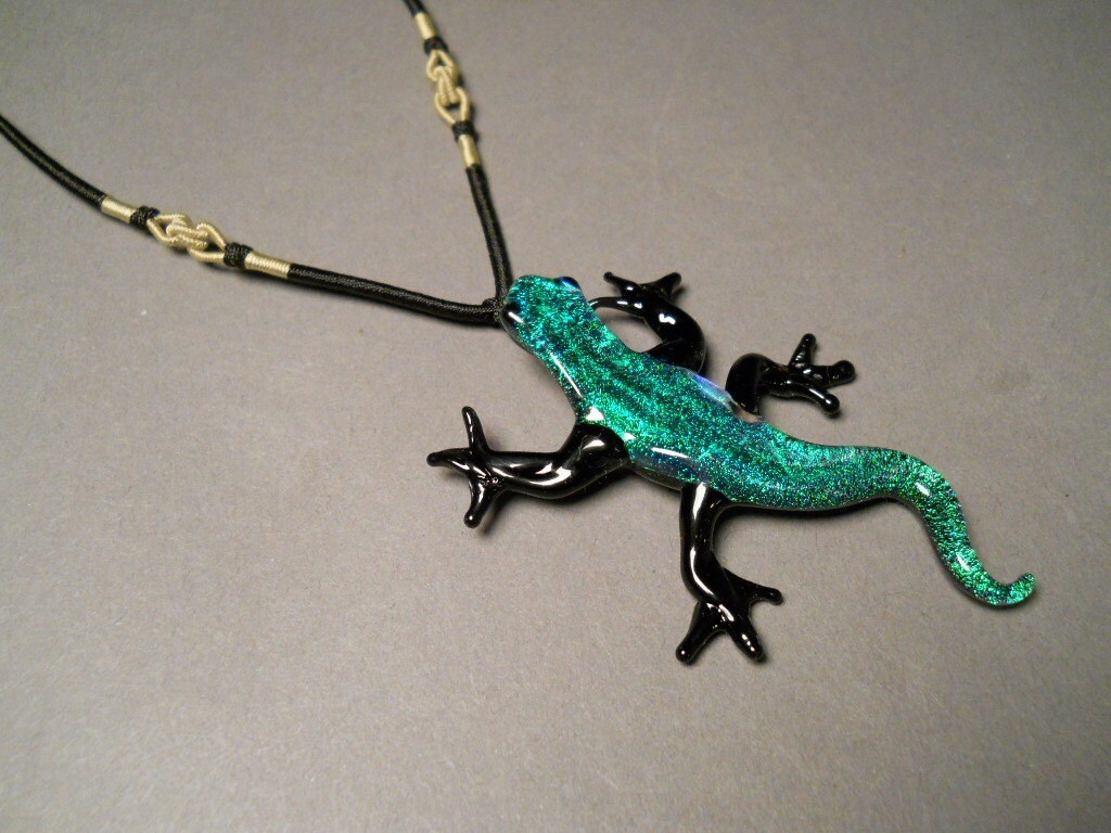 Glass Lizard Pendant Necklace A Great Idea Gift for Men or - Etsy