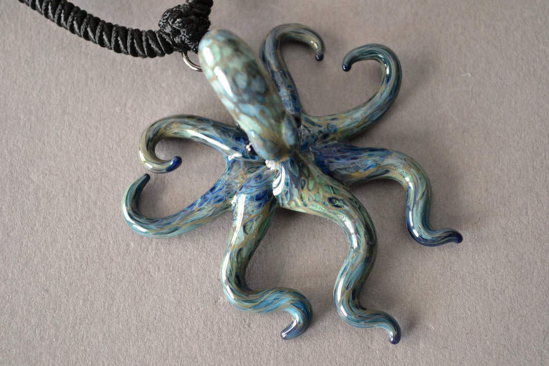 Octopus Necklace Sea Life Jewelry Tentacle Marine Glass Art Animal ...