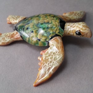 Glass Turtle Shell Sea Turtle Sea Shell Blown Glass Turtle Sculpture ...