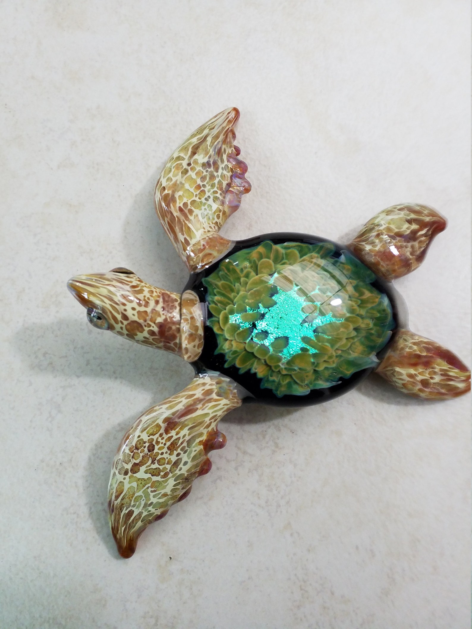 Glass Turtle Shell Sea Turtle Sea Shell Blown Glass Turtle | Etsy